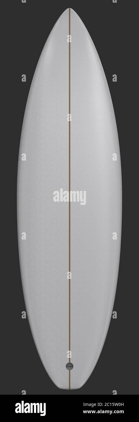 Illustration of a white surf board - back view Stock Photo - Alamy
