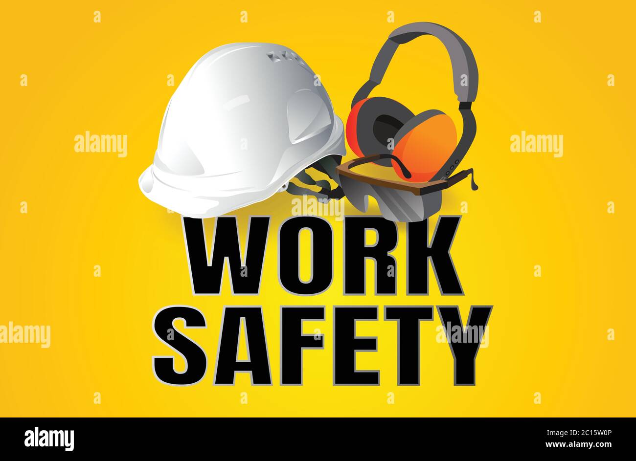 work safety, safety equipment, construction concept, vector design ...