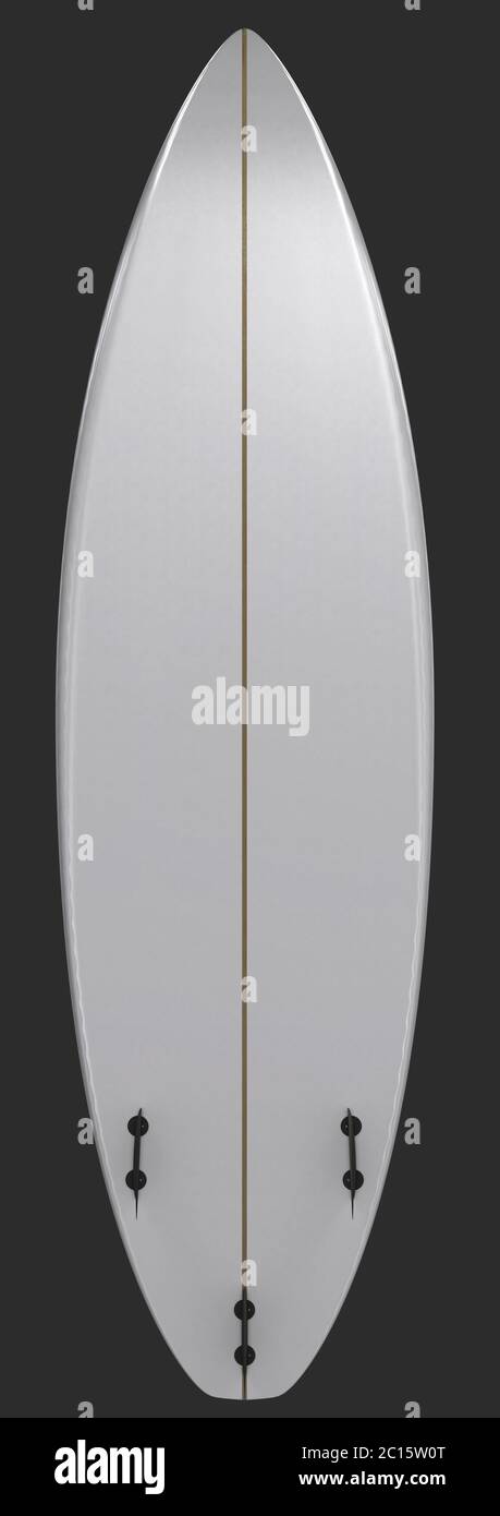Illustration of a white surf board - front view Stock Photo - Alamy