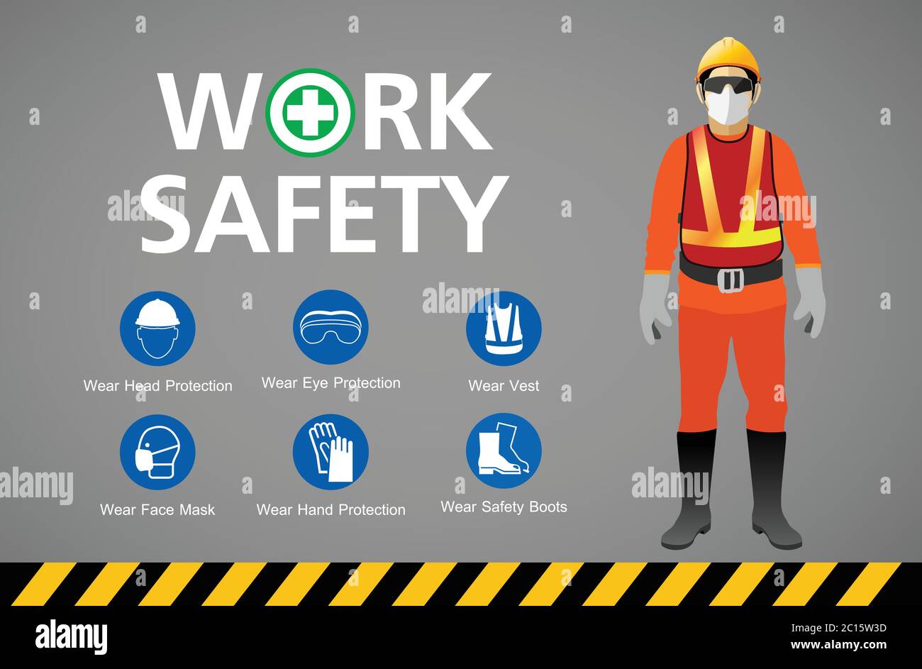 Sign workplace safety factory Stock Vector Images - Alamy