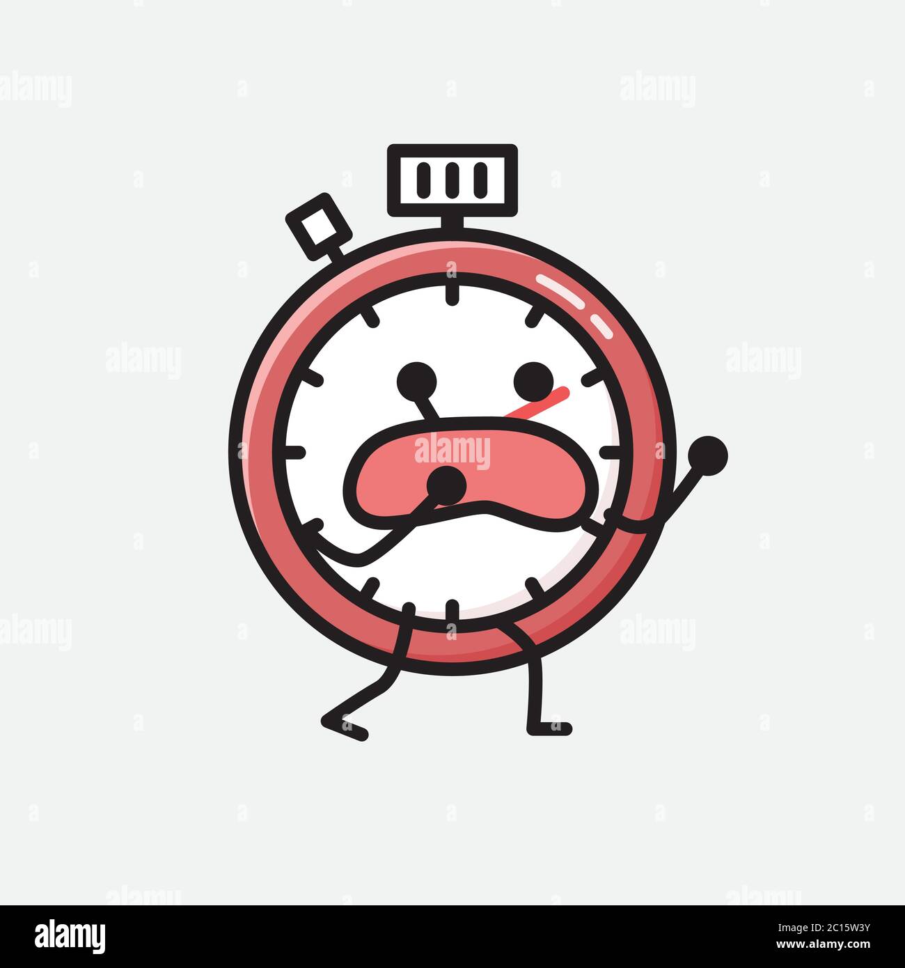 An illustration of Cute Sport Timer Mascot Vector Character in Flat ...