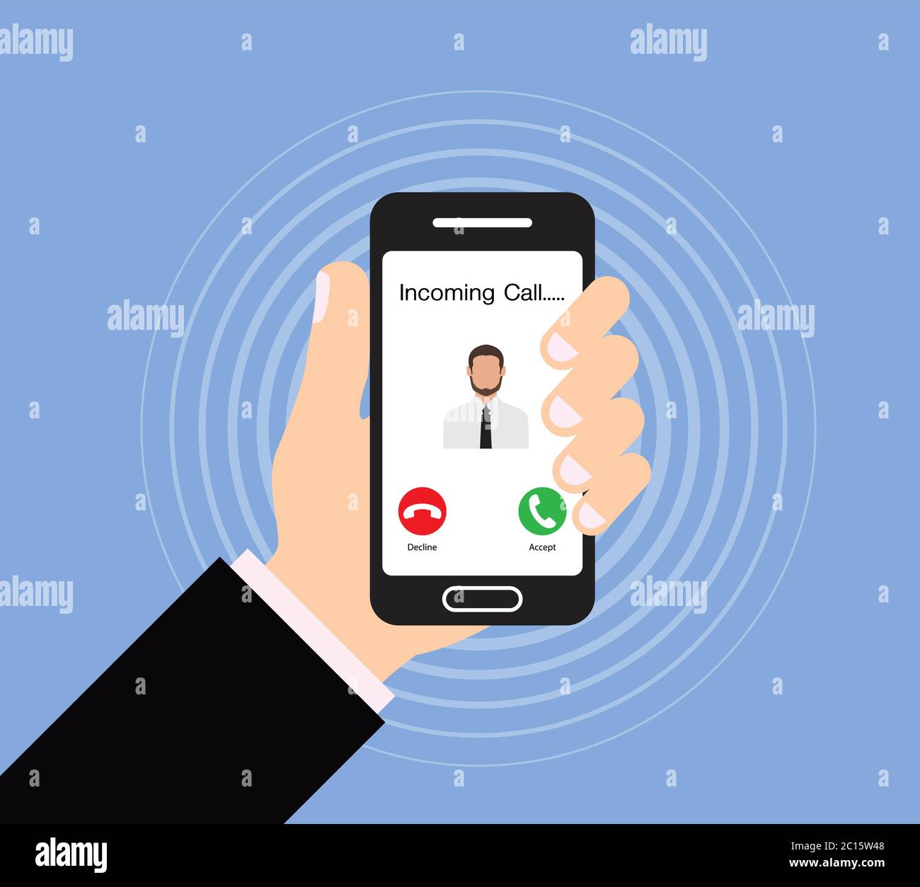 Incoming call, smartphone, Communication Connect Concept, vector design ...