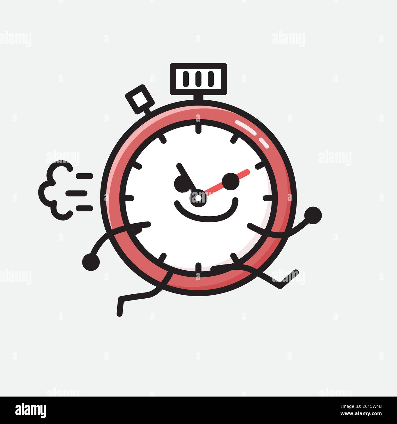 An illustration of Cute Sport Timer Mascot Vector Character in Flat ...