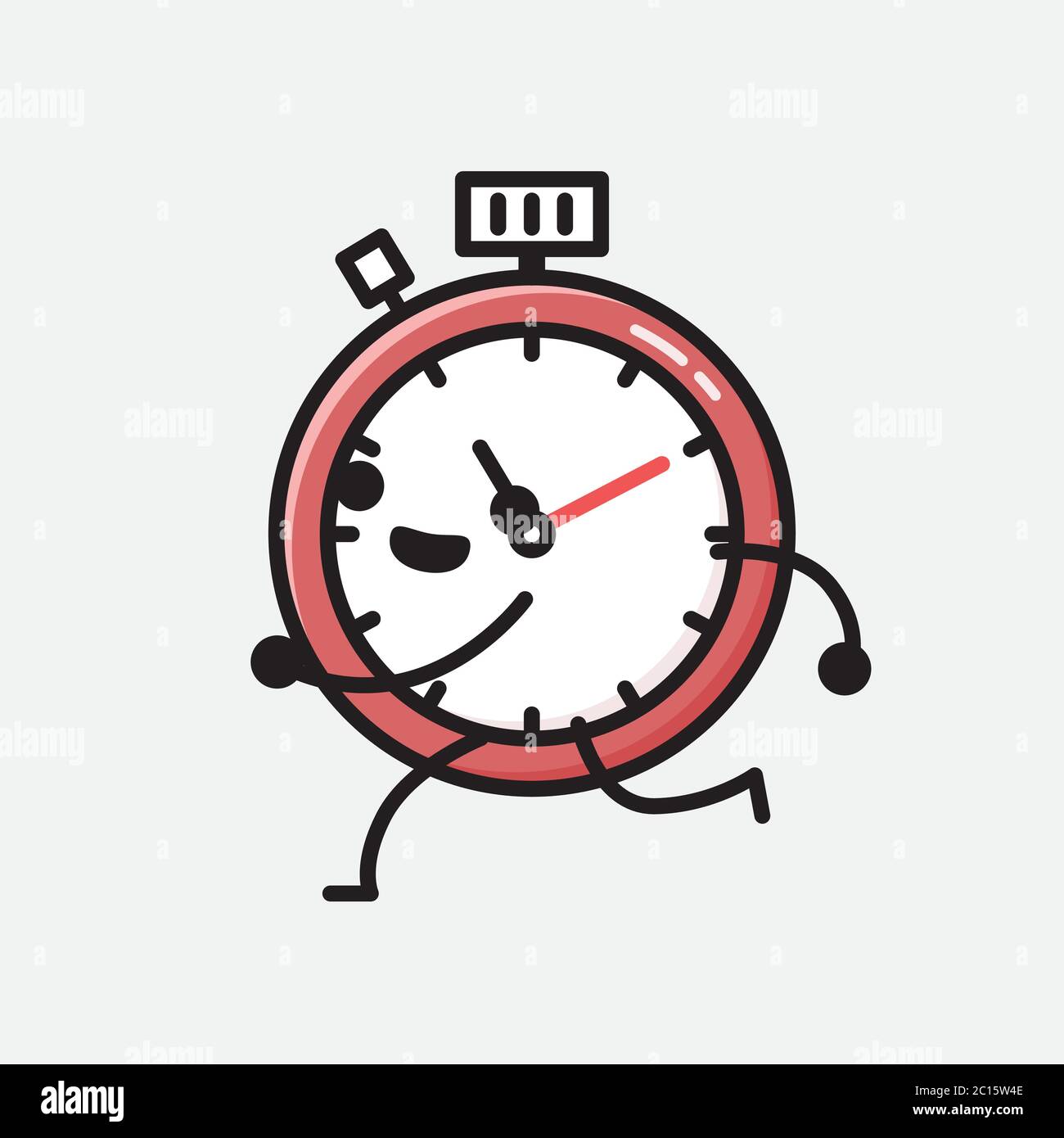 An illustration of Cute Sport Timer Mascot Vector Character in Flat ...