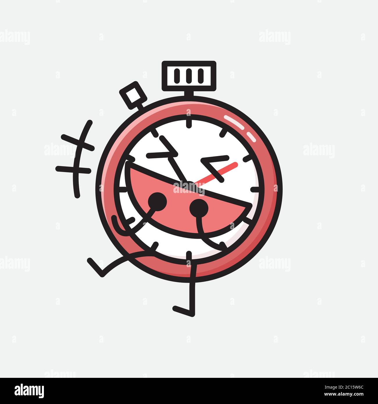 An illustration of Cute Sport Timer Mascot Vector Character in Flat ...