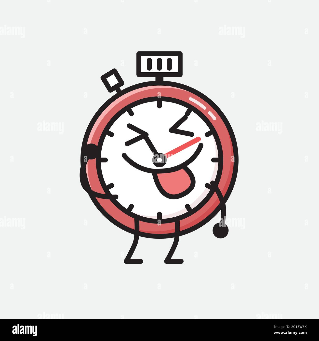 An illustration of Cute Sport Timer Mascot Vector Character in Flat ...