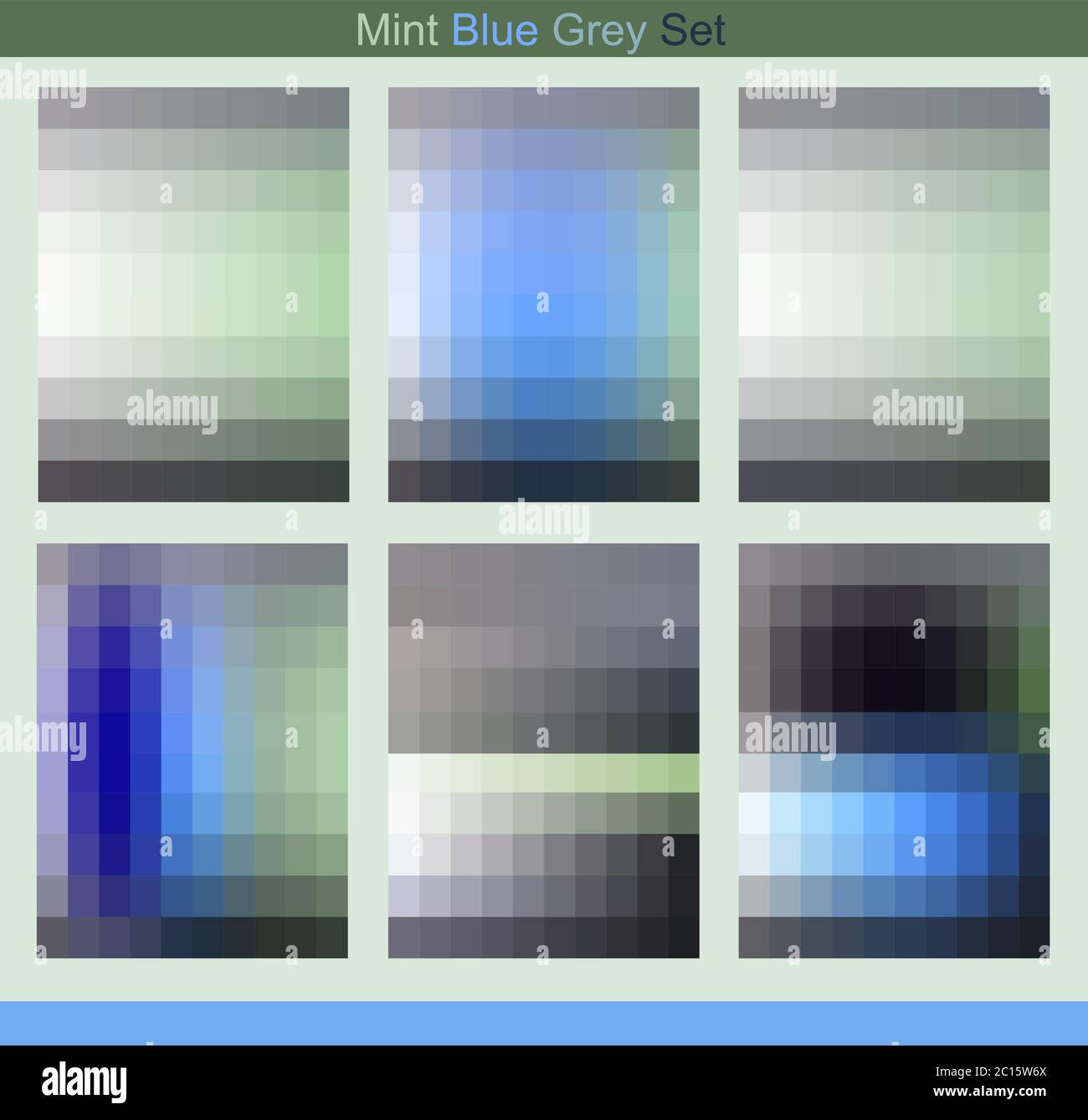 Luxury mint blue grey color palette set design vector illustration ...