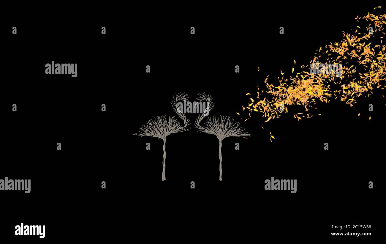 Growing Tree in a shape of a flamingo. Eco Concept. 3D rendering Stock ...