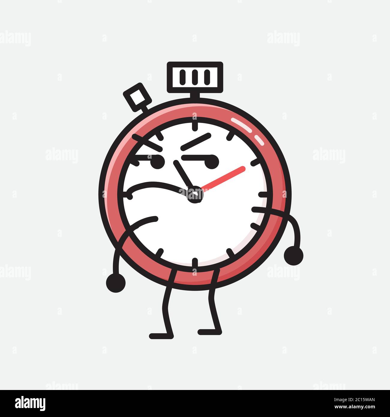 An illustration of Cute Sport Timer Mascot Vector Character in Flat ...