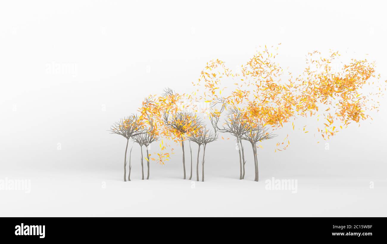 Growing Tree in a shape of a flamingo. Eco Concept. 3D rendering Stock ...