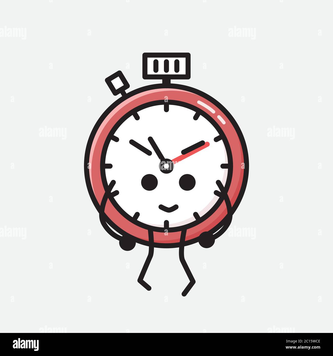 An illustration of Cute Sport Timer Mascot Vector Character in Flat ...