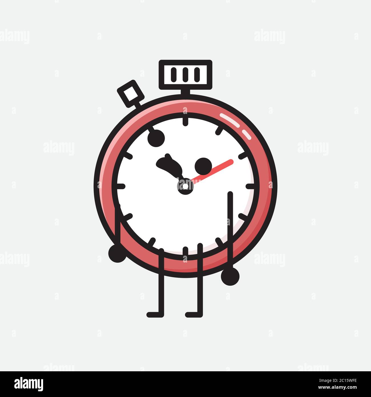 An illustration of Cute Sport Timer Mascot Vector Character in Flat ...