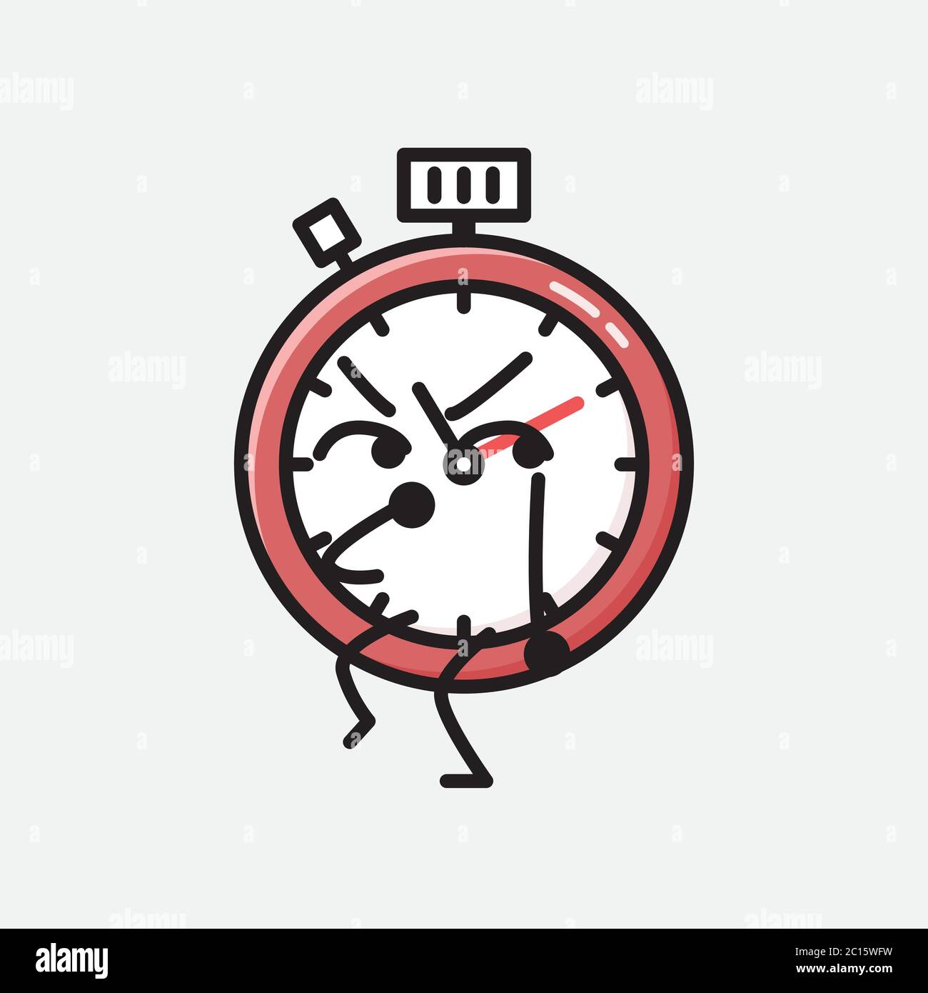 An illustration of Cute Sport Timer Mascot Vector Character in Flat ...