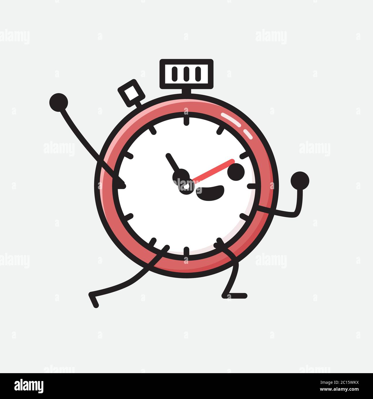 An illustration of Cute Sport Timer Mascot Vector Character in Flat ...