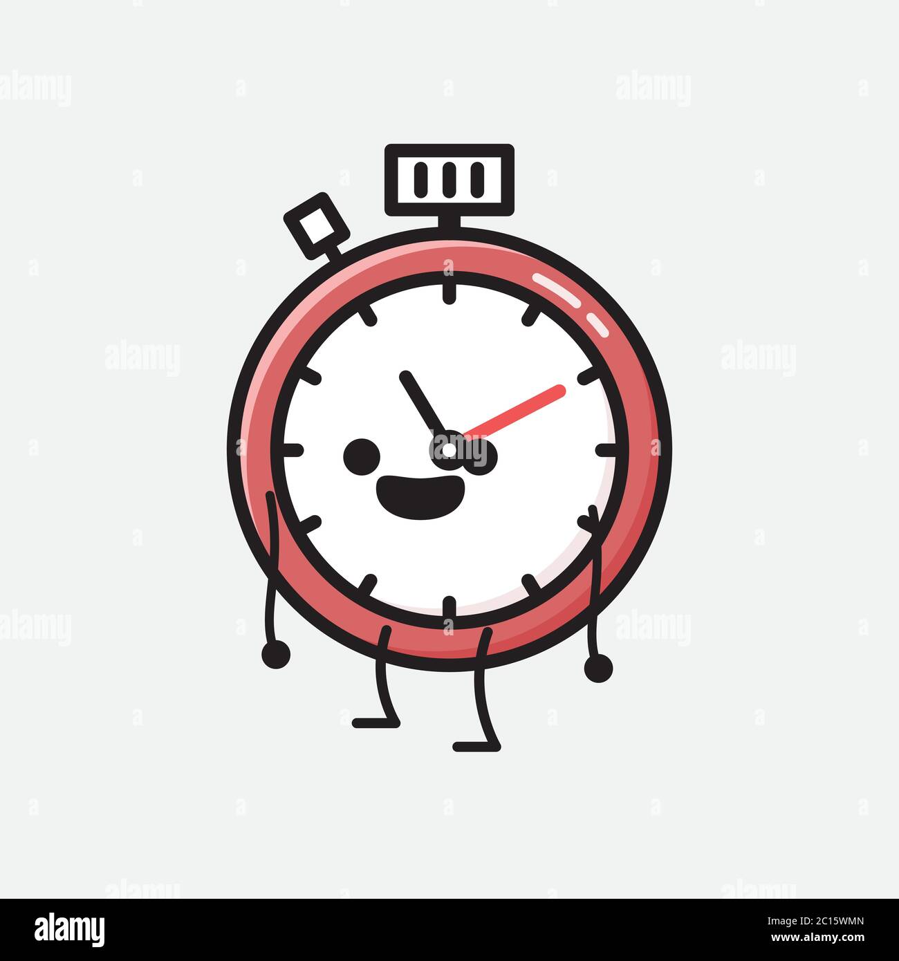 An illustration of Cute Sport Timer Mascot Vector Character in Flat ...
