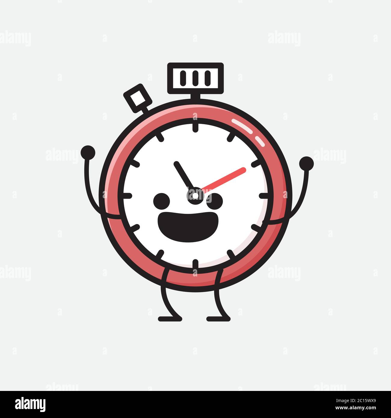 An illustration of Cute Sport Timer Mascot Vector Character in Flat ...