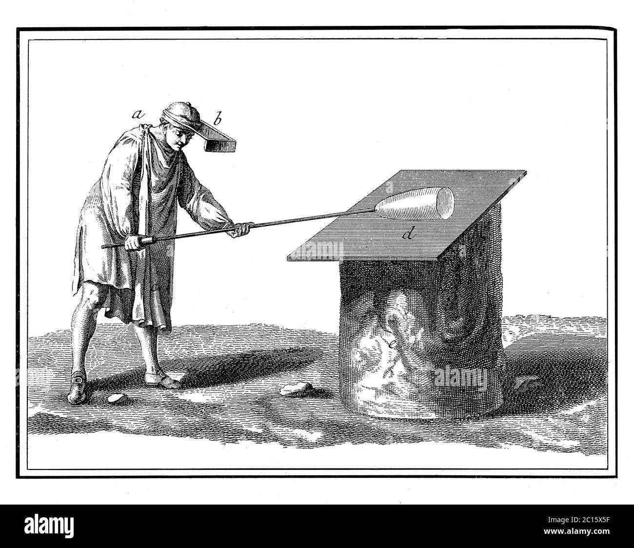 Glass blower drawing Cut Out Stock Images & Pictures - Alamy