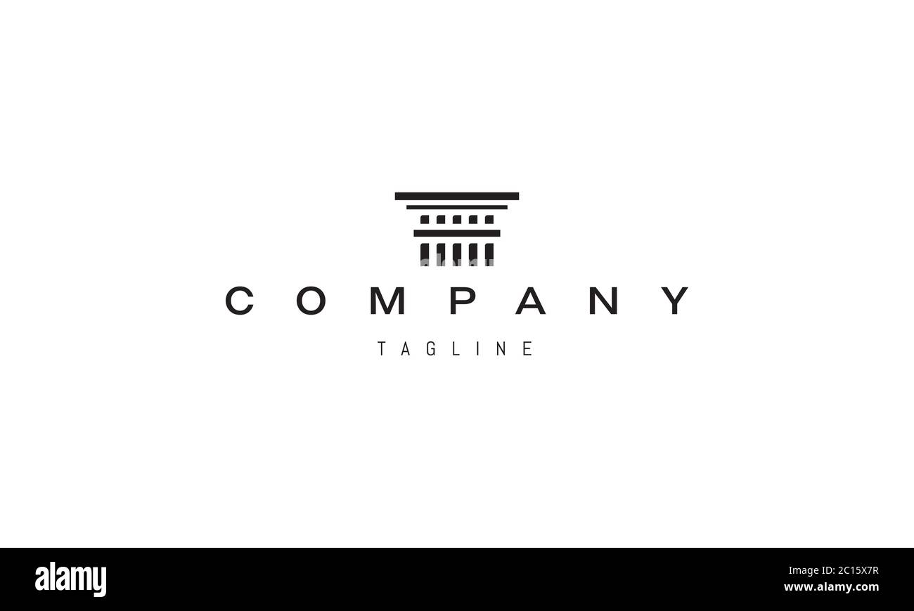 Vector logo on which an abstract image of a marble column with sides ...