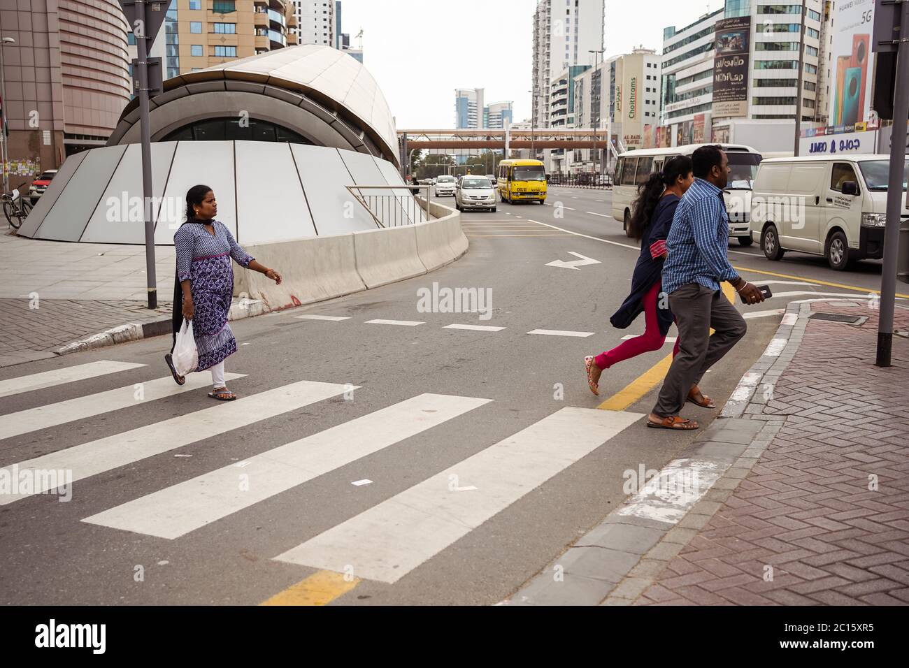 Dubai / United Arab Emirates - February 1, 2020: immigrant workers ...