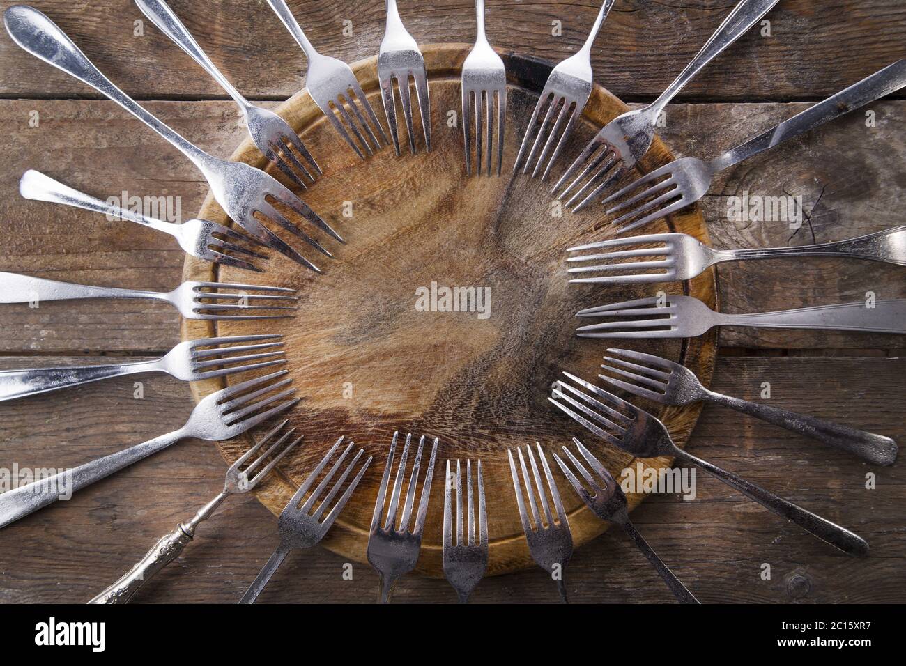 Series of Forks Stock Photo - Alamy