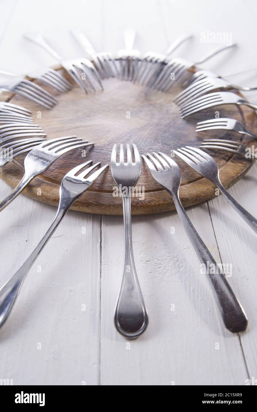 Series of Forks Stock Photo - Alamy