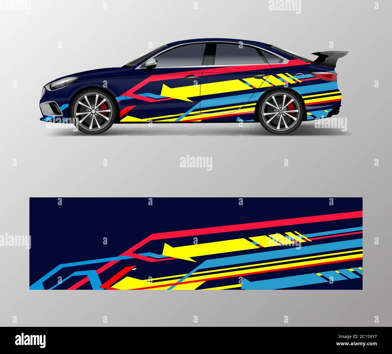 wrap design for custom sport car. Sport racing car wrap decal and ...