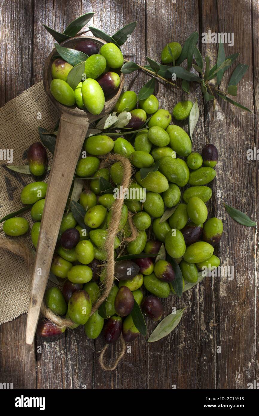 Large green olives Stock Photo - Alamy