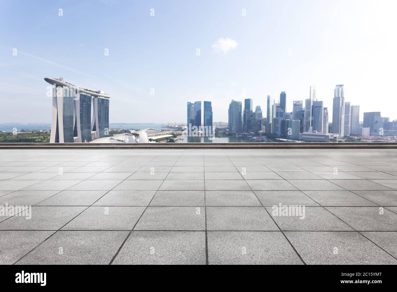empty floor with cityscape of modern city Stock Photo - Alamy