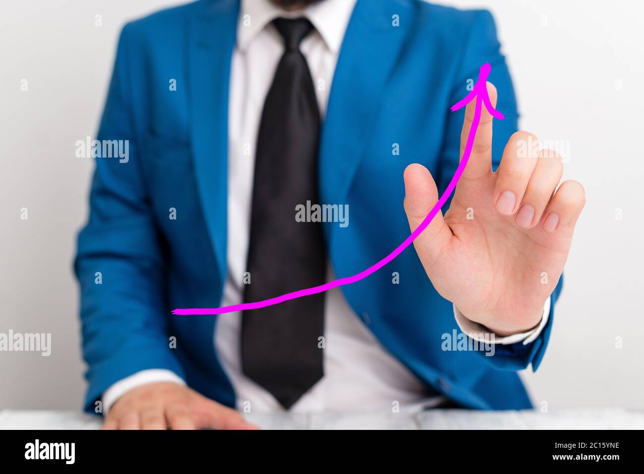 Digital Arrowhead Curve Rising Upward Denoting Growth Development ...