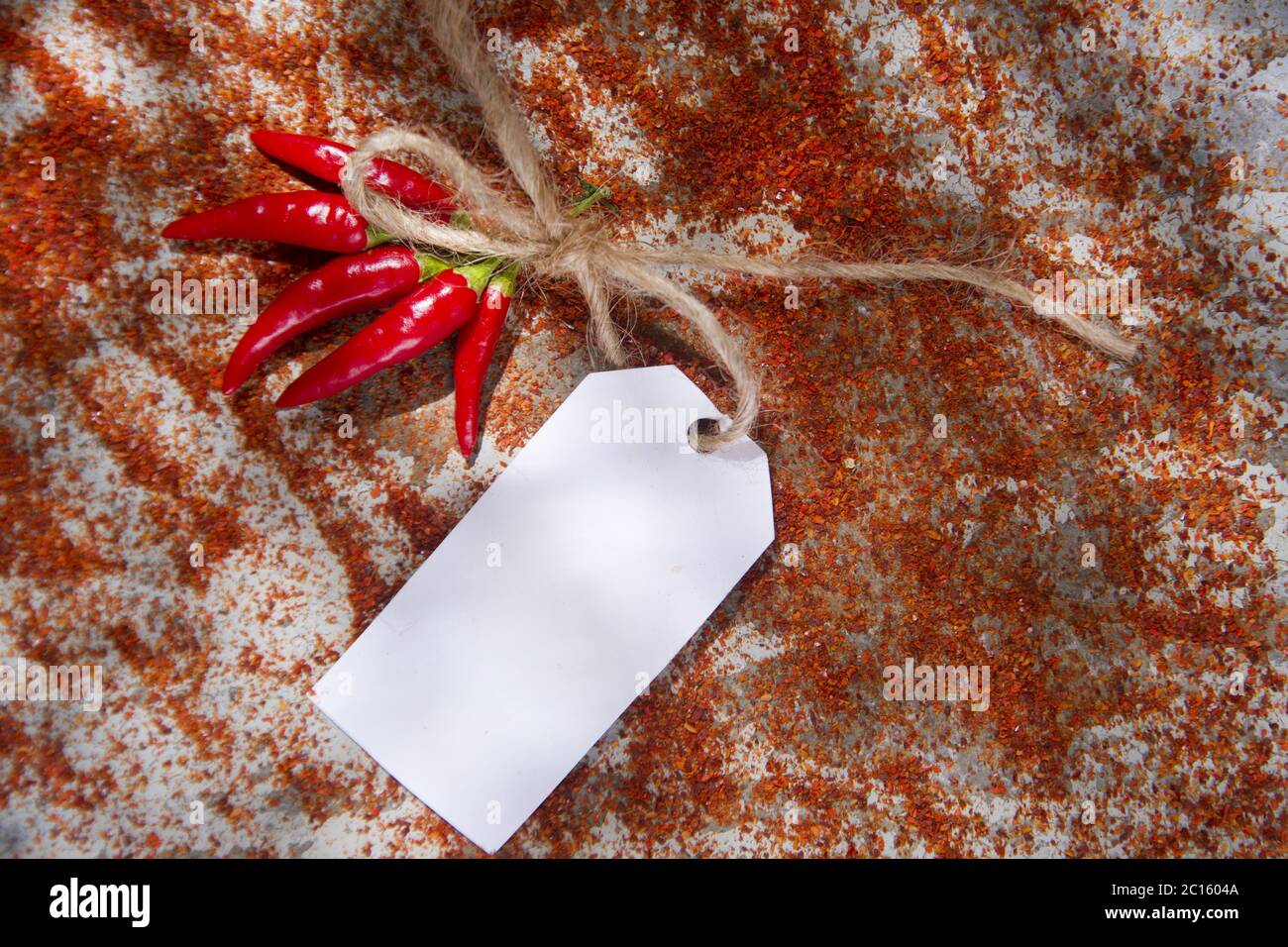 Chili with ticket Stock Photo - Alamy