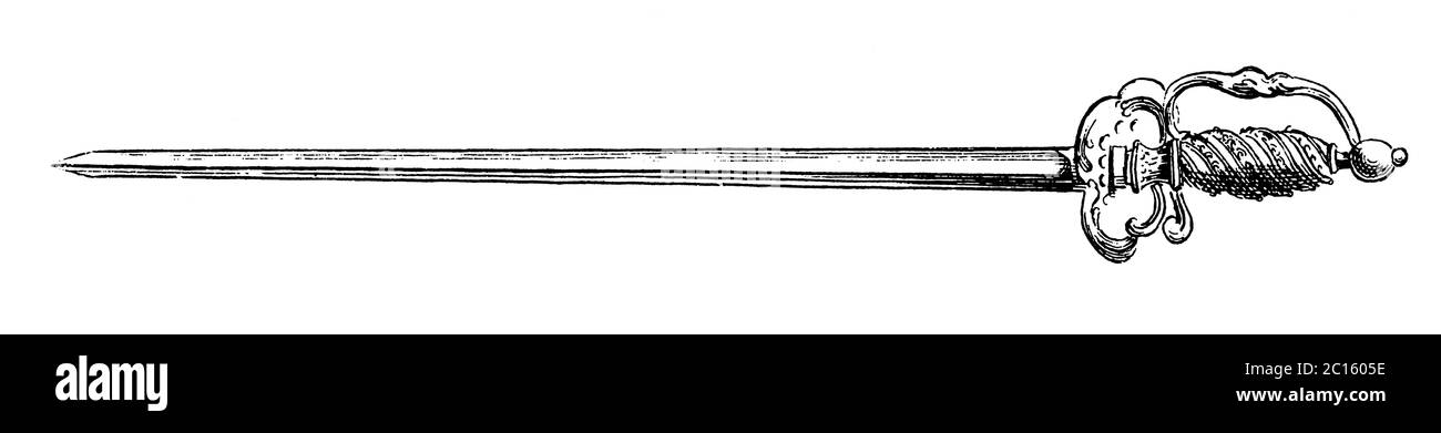 18th century illustration of a sword. Published in "A Diderot Pictorial ...