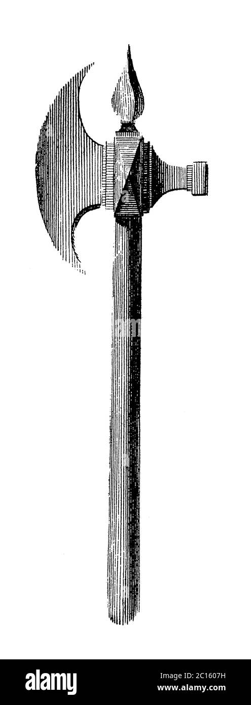 18th century illustration of an axe. Published in "A Diderot Pictorial ...