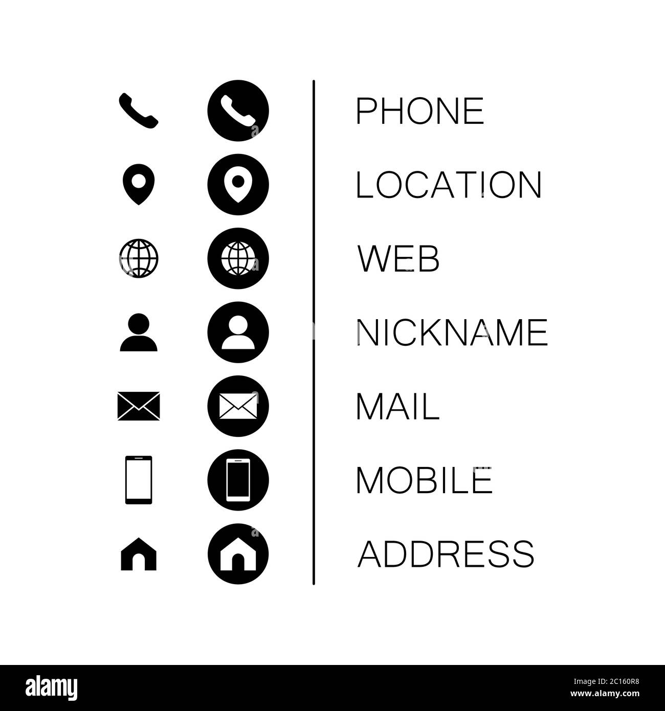 Set of web icons for business cards, finance and communication. Vector ...