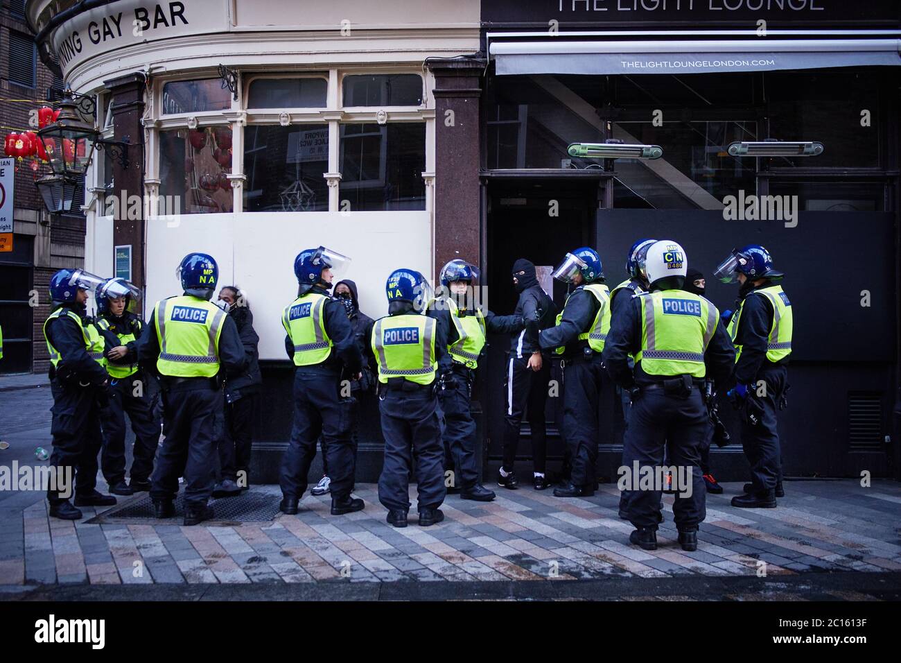 London, UK, 13/06/2020, Aftermath Far-right wing EDL demonstration with ...