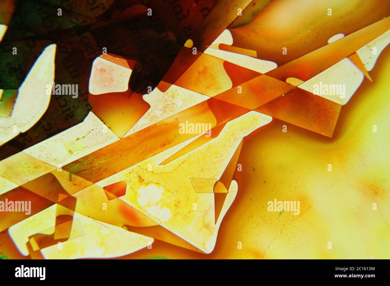 Colored liquids mixed together in fluid creating colorful abstract ...