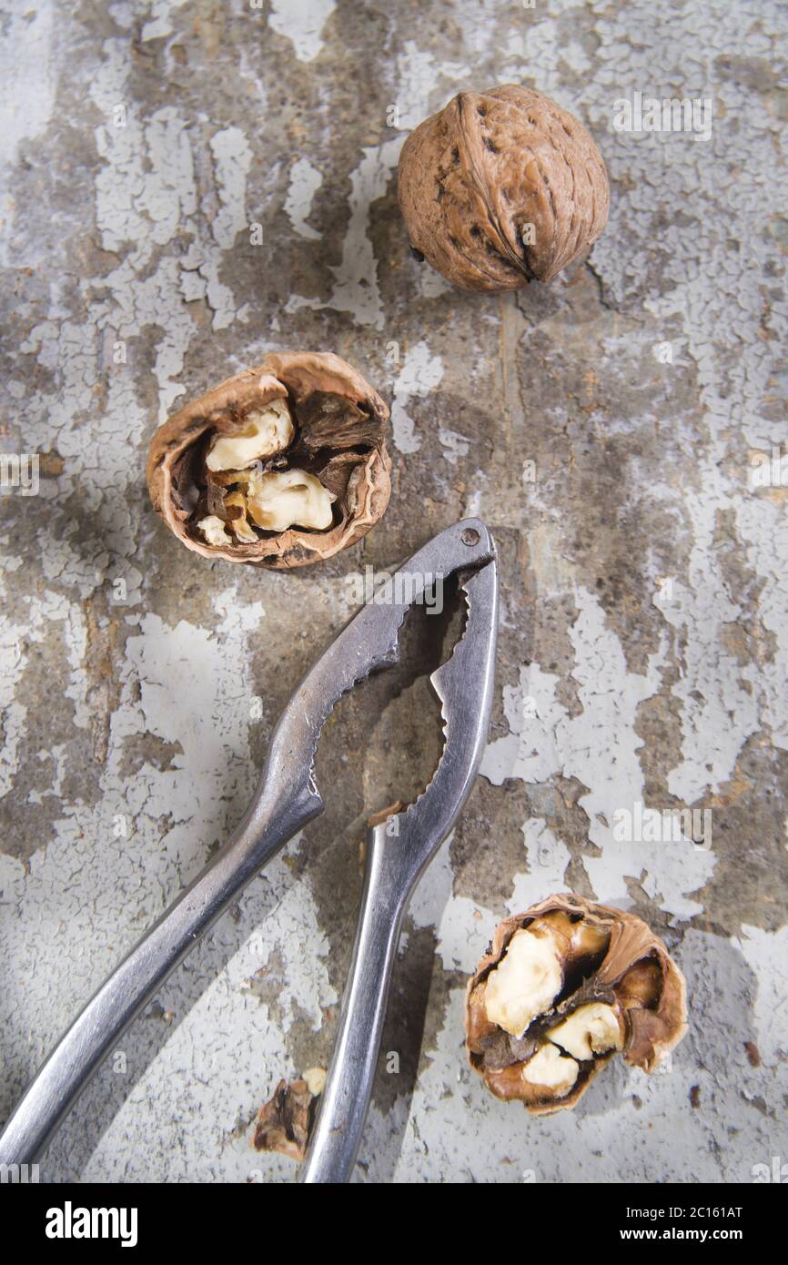 Nutcracker with nuts Stock Photo - Alamy