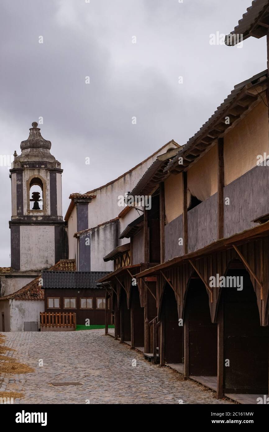 Óbidos, Portugal - stonewalled city with medieval fortress with Wooden ...