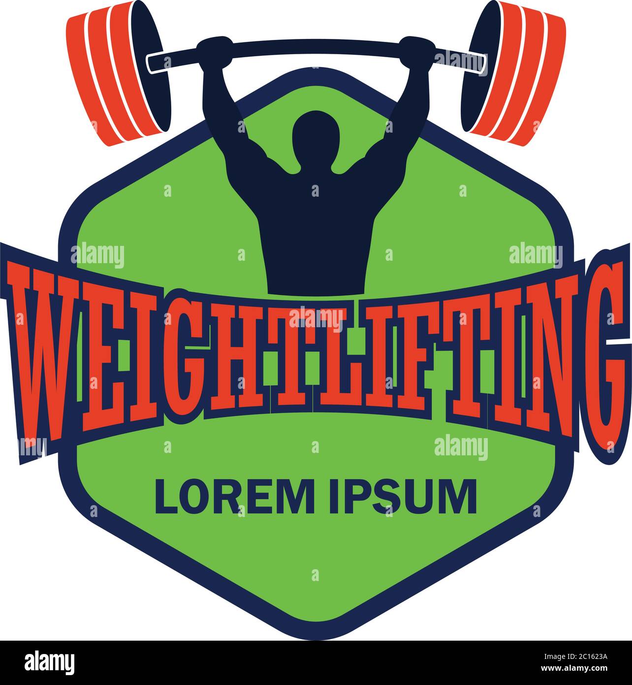 weight lifting logo with text space for your slogan / tag line, vector ...