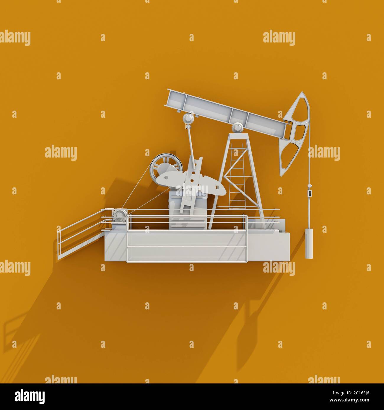 3d White Oil Rig Icon on Orange Background Stock Photo - Alamy