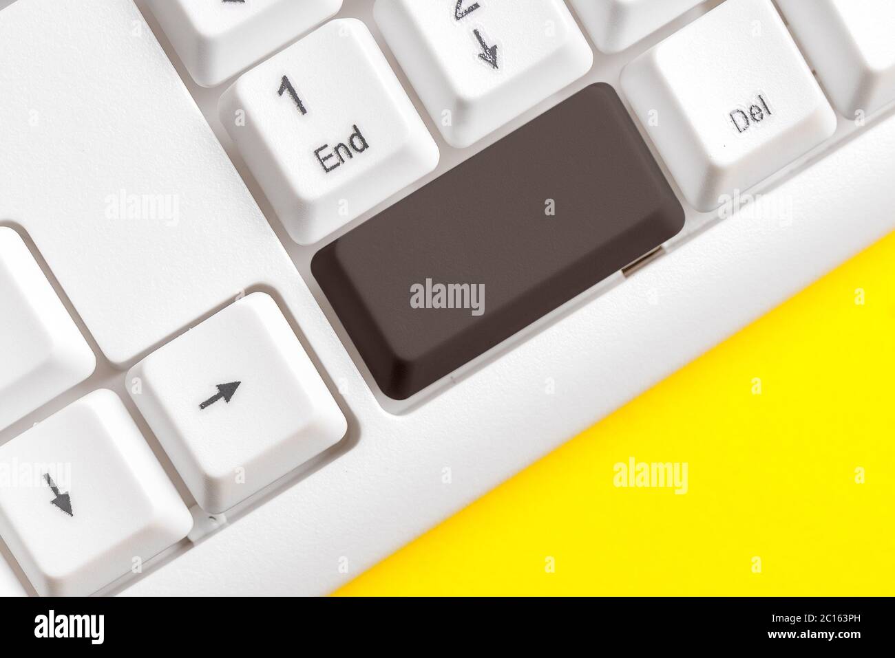 Different Colored Keyboard key With Accessories Arranged On Empty copy ...