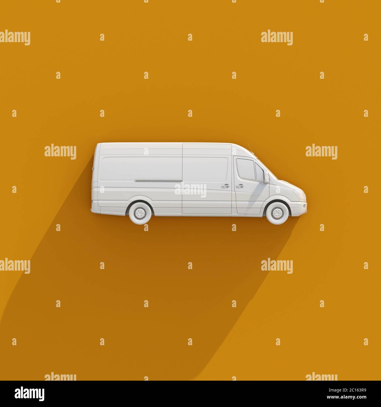 3d White Delivery Van Icon Stock Photo - Alamy