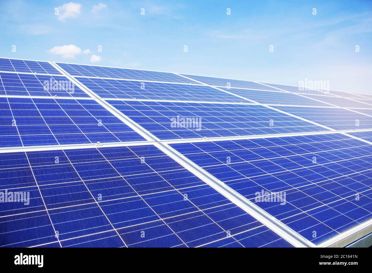 Solar panel with sky Stock Photo - Alamy