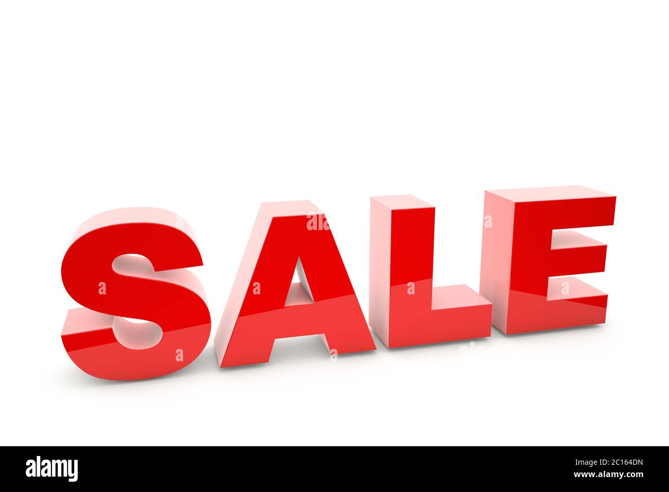 3d illustration red sale sign on white Stock Photo - Alamy