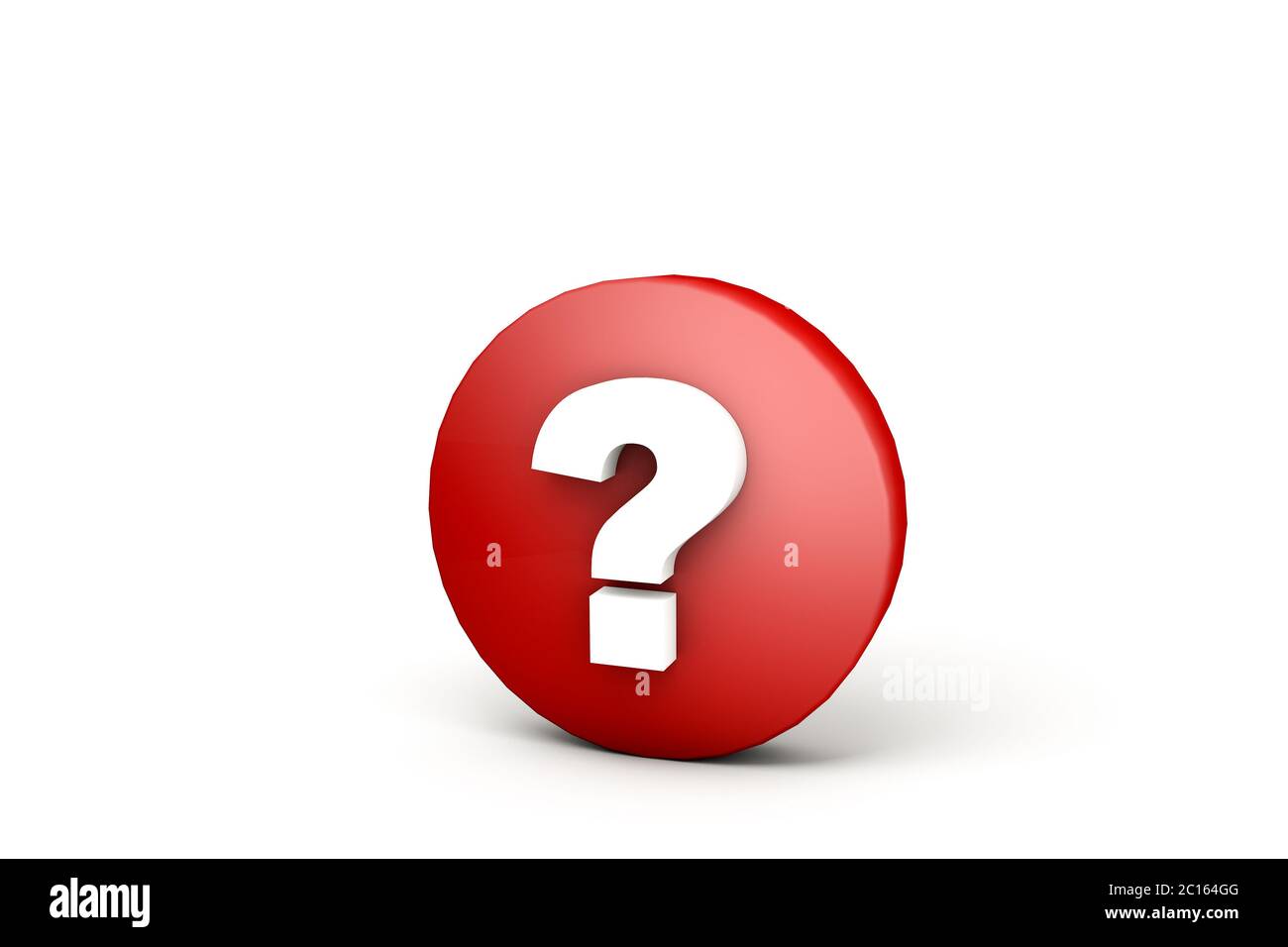 3d illustration red ball with white question mark Stock Photo - Alamy