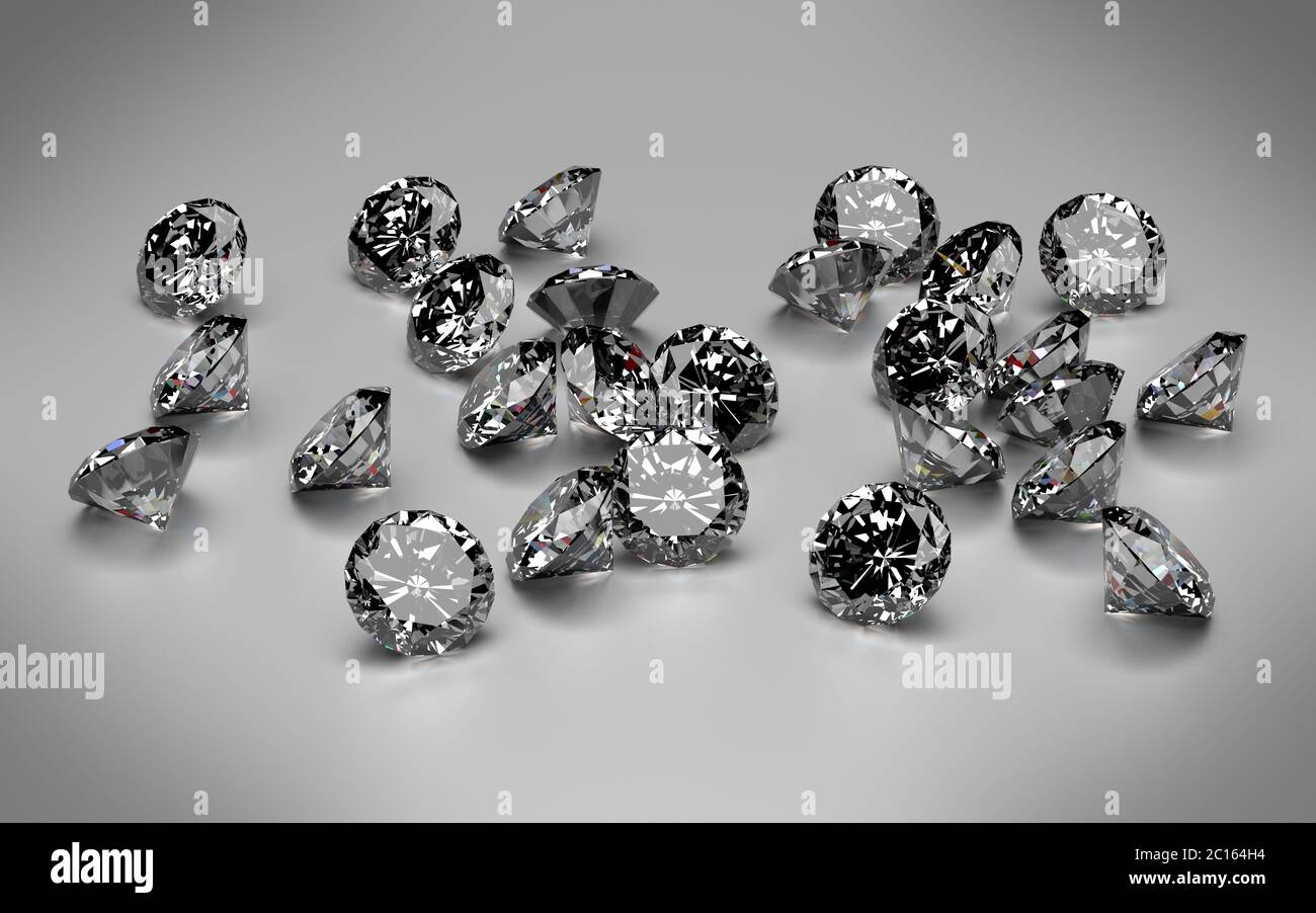 Diamonds on light grey background Stock Photo - Alamy