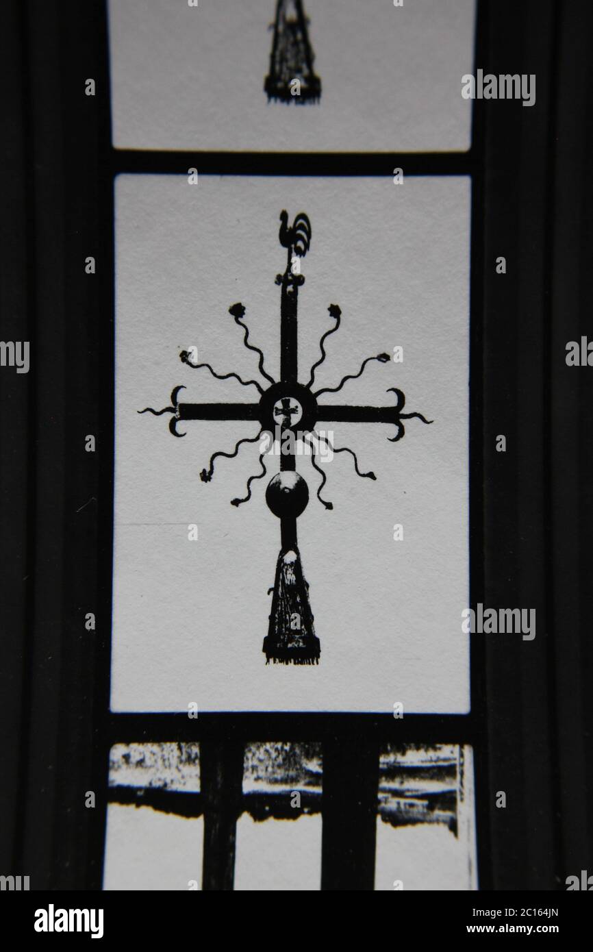 Fine 70s vintage black and white photography of the Christian cross ...