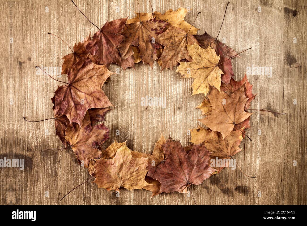 Autumn leaves circle Stock Photo - Alamy