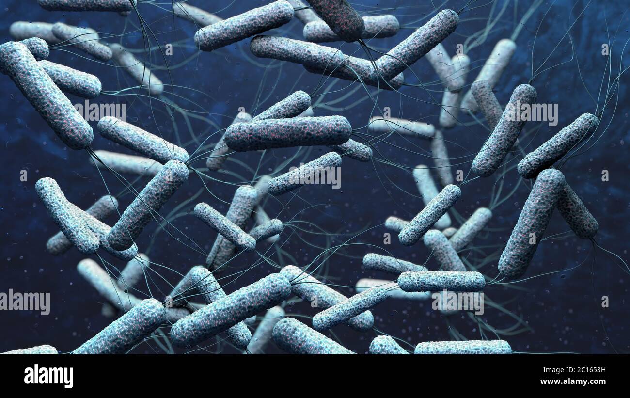 3d illustration of cholera pathogens in dark blue water Stock Photo - Alamy