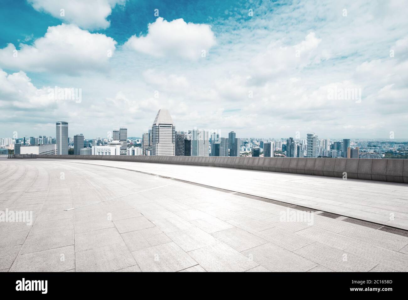 empty floor with cityscape of modern city Stock Photo - Alamy