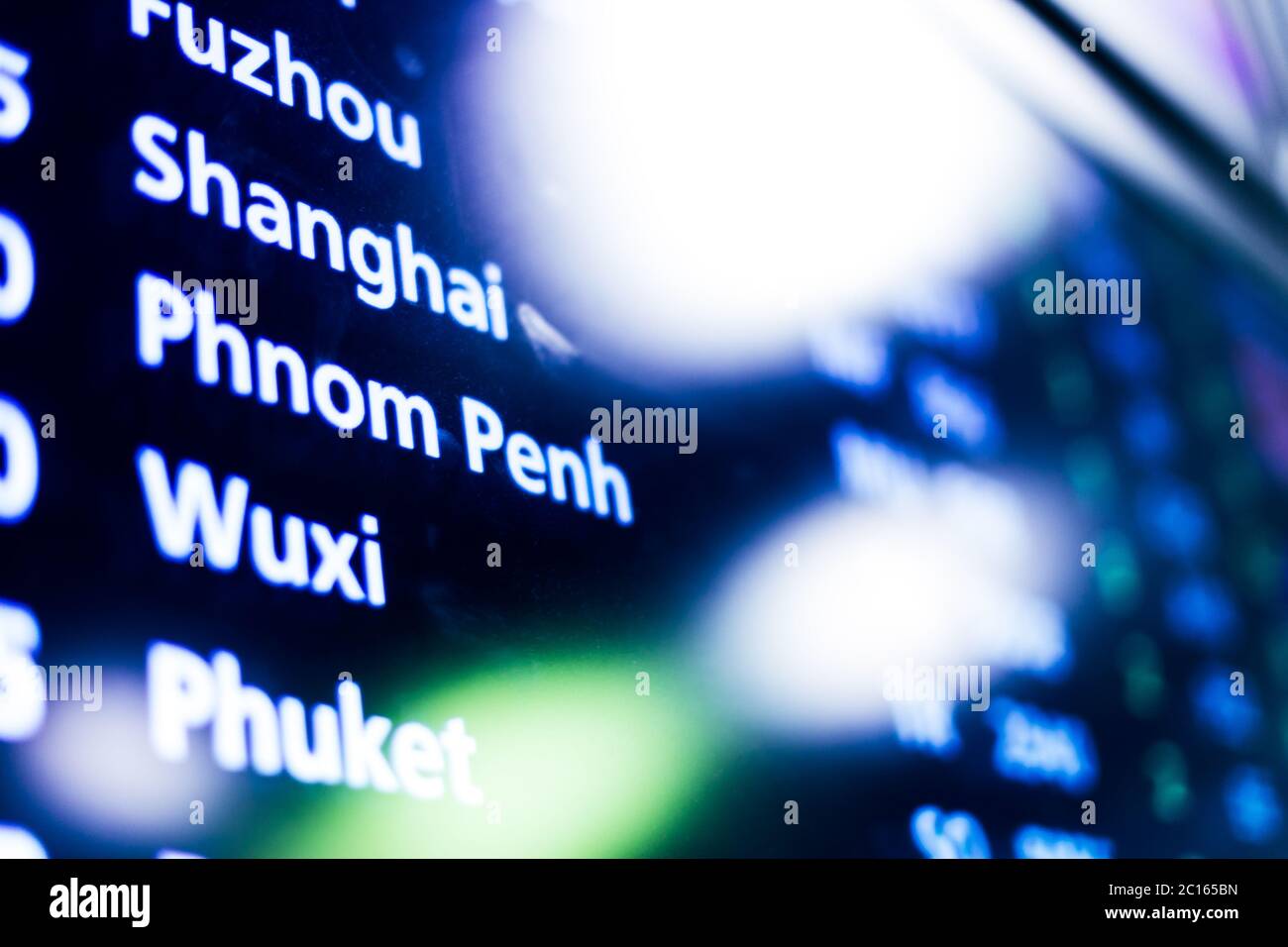 screen with flight information in airport Stock Photo - Alamy